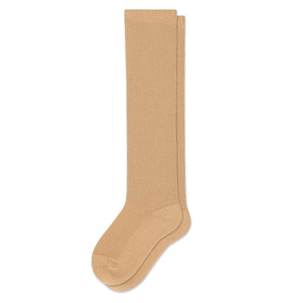Padded Easy-Stretch Crew Socks – Tan – NURSE BABE