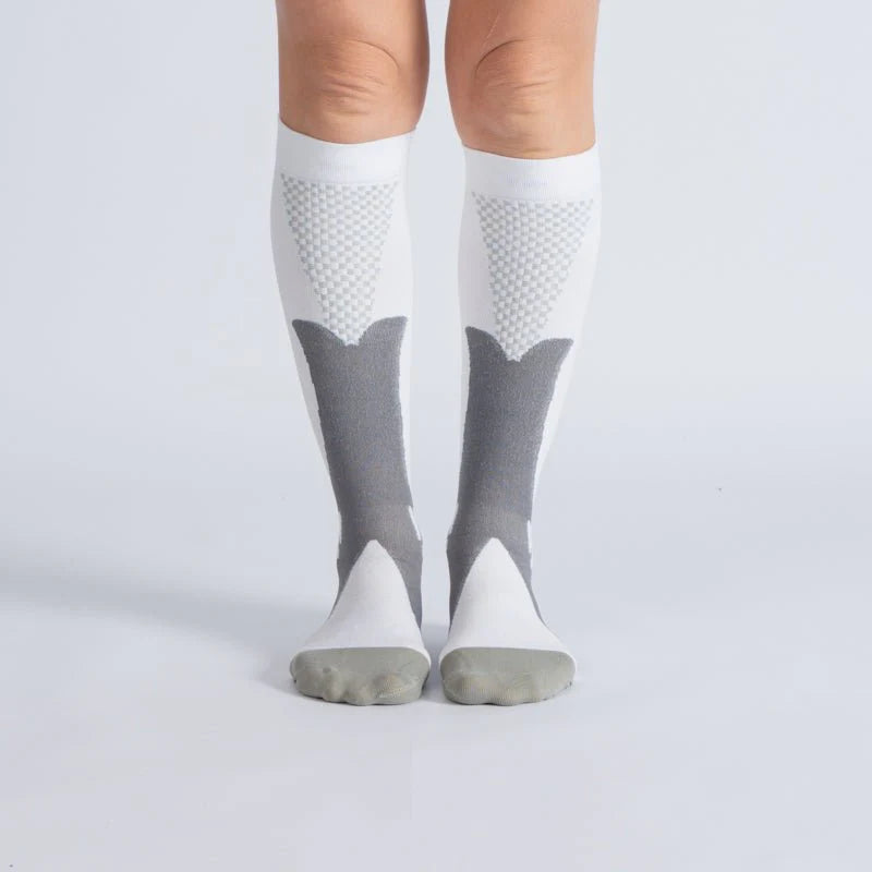 FlexRelief™ Compression Socks – Royal White Gray – NURSE BABE